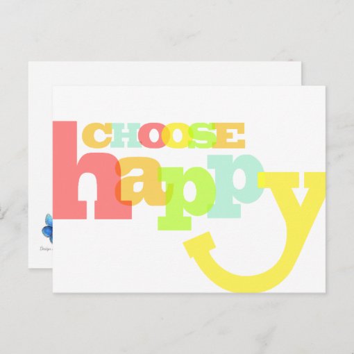 Choose happy quote postcard | Zazzle