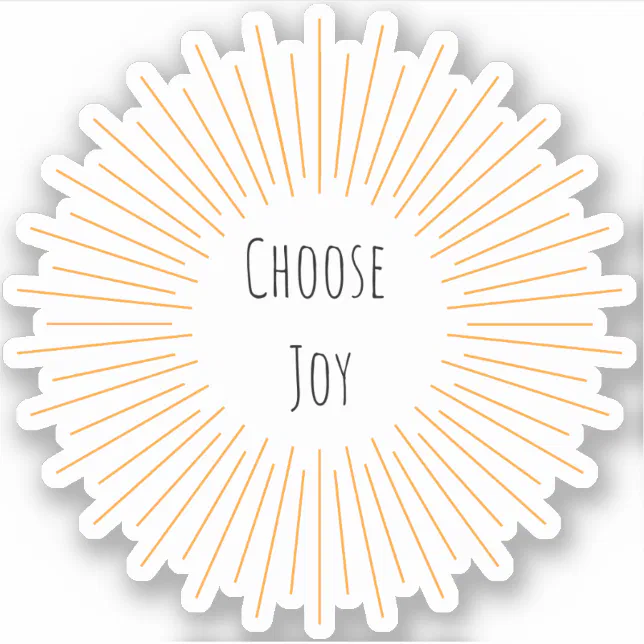 "Choose Joy" Black and Yellow Sticker | Zazzle