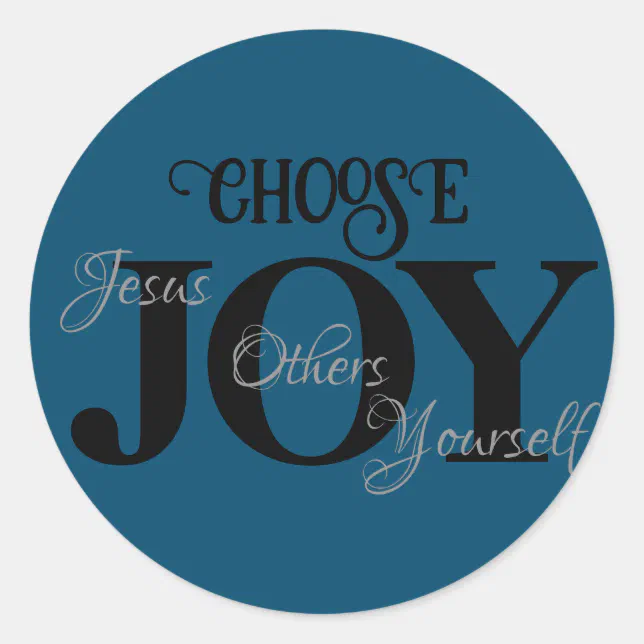 Choose Joy Jesus, Others, Yourself Classic Round Sticker | Zazzle