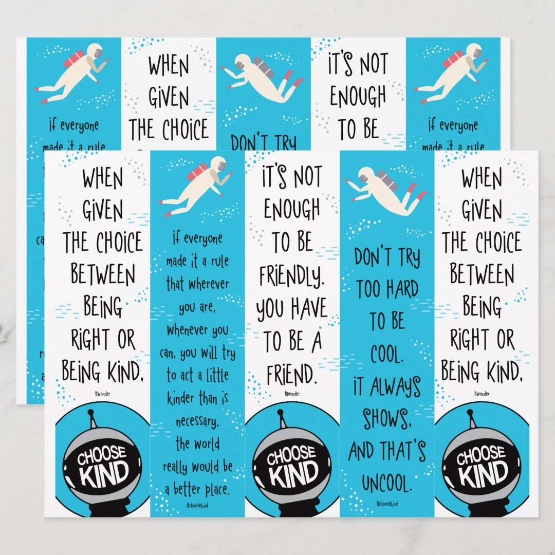 Choose Kind DIY Bookmarks Invitation | Zazzle