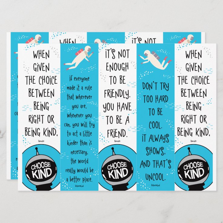 Choose Kind DIY Bookmarks Invitation | Zazzle