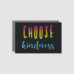 "Choose Kindness" Rainbow Ombre Mixed Font Car Magnet | Zazzle