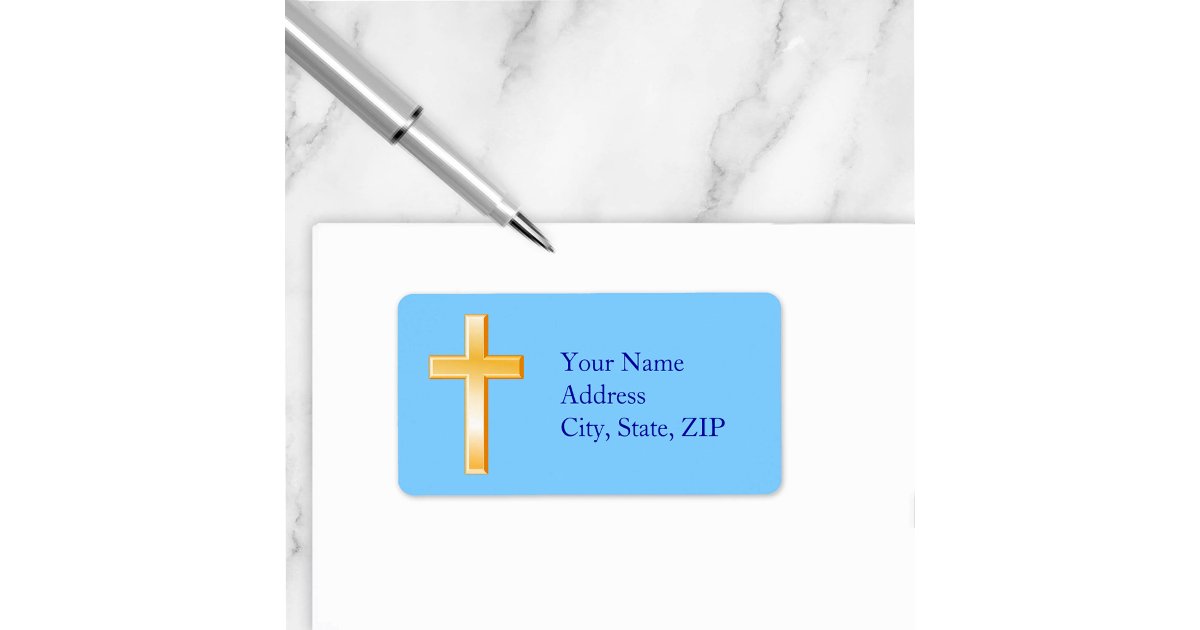 Choose Your Background Color Christian Cross Label | Zazzle