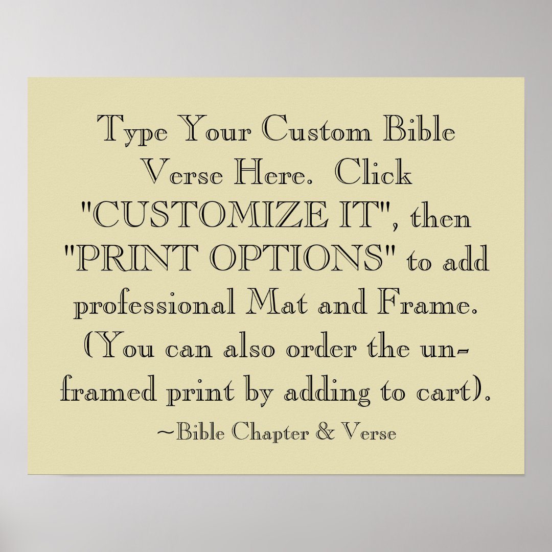 Choose Your Bible Verse Art Print, Optional Framed Poster | Zazzle