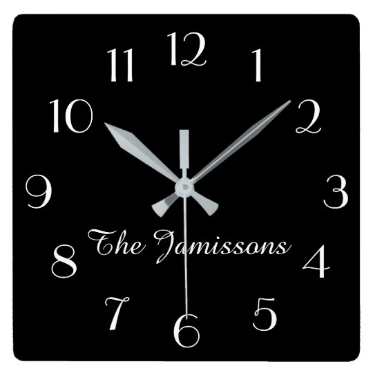CHOOSE YOUR COLOR, Minimalist Personalized Square Wall Clock | Zazzle.com