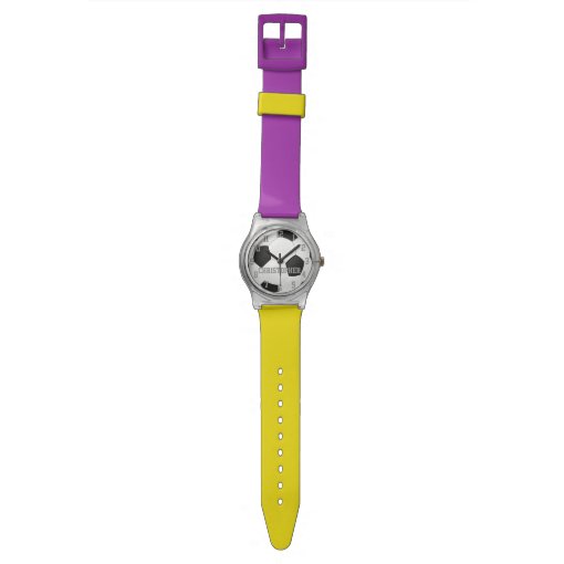 Choose Your Team Colors, Personalized Soccer Ball Wrist Watch | Zazzle