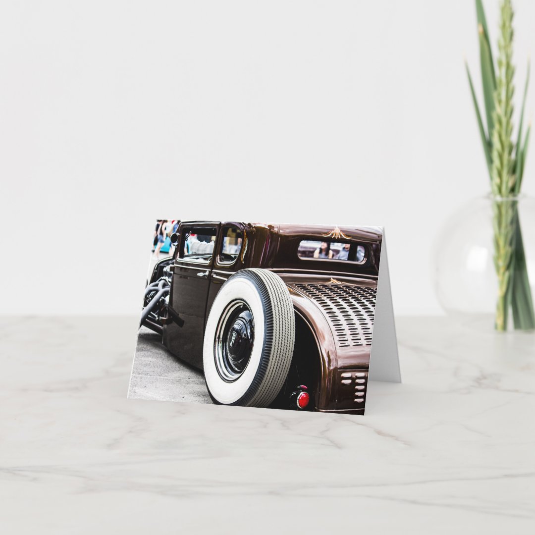 Chopped and Dropped Rat Rod Hot Rod Birthday Card | Zazzle