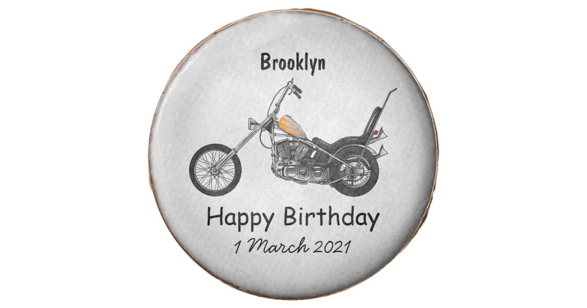 Chopper Motorcycle 1950 cartoon illustration Chocolate Covered Oreo ...