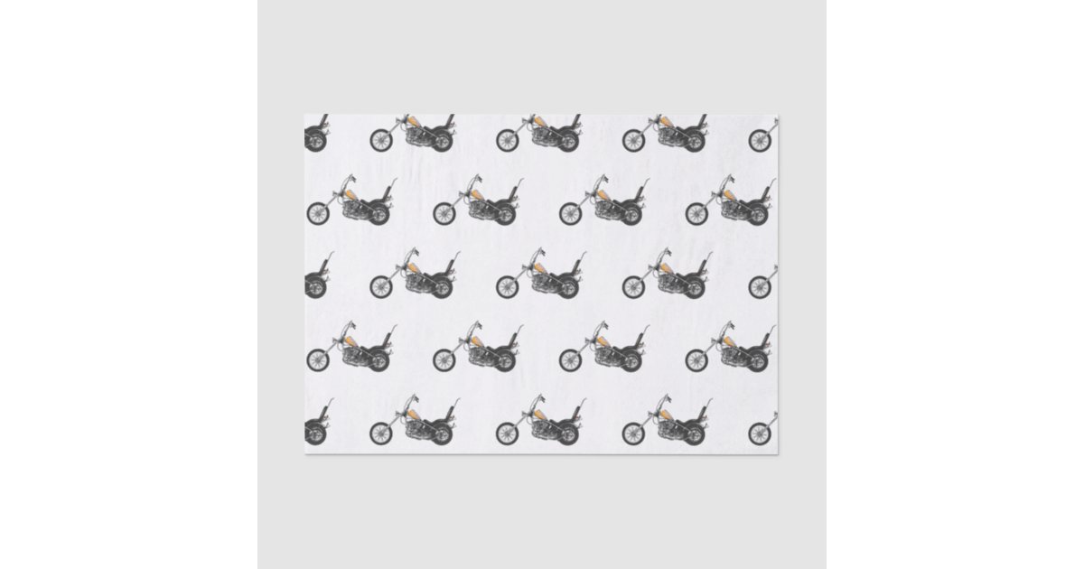 Chopper Motorcycle 1950 cartoon illustration Tissue Paper | Zazzle