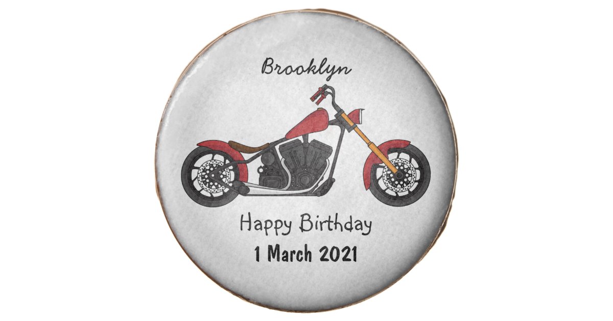Chopper style motorcycle illustration chocolate covered oreo | Zazzle