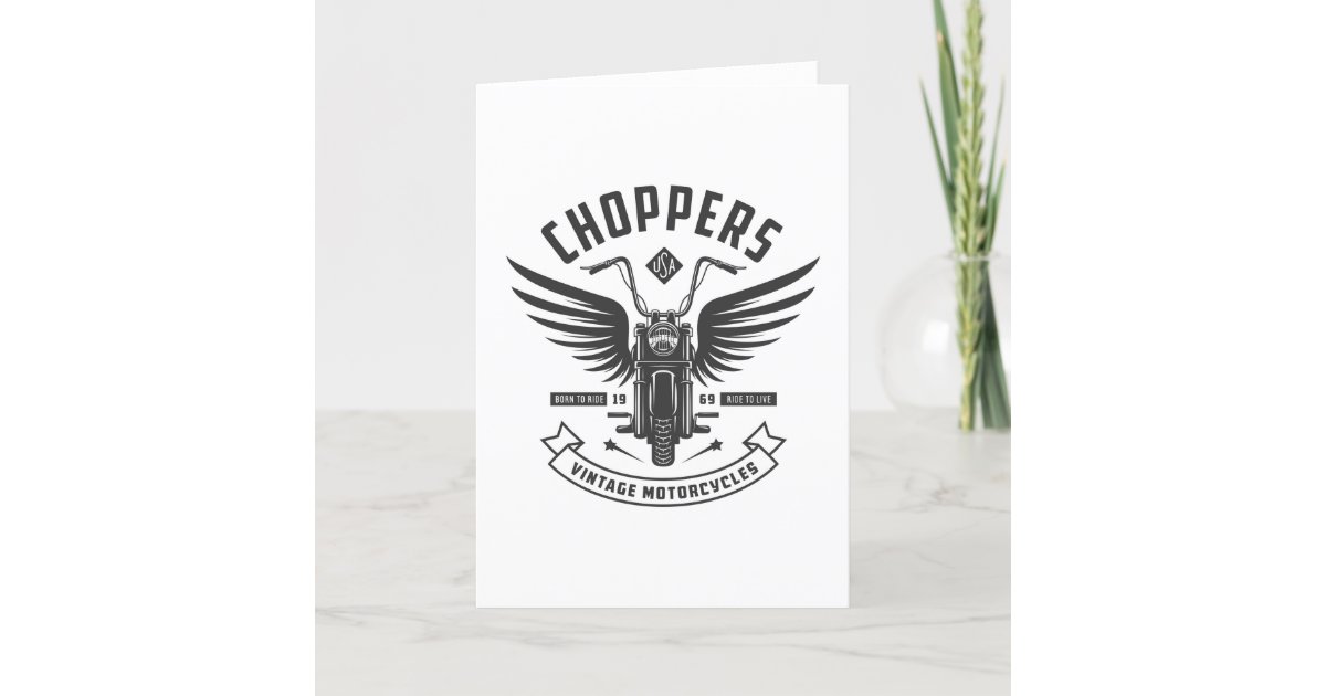 Choppers Vintage Motorcycles Thank You Card | Zazzle