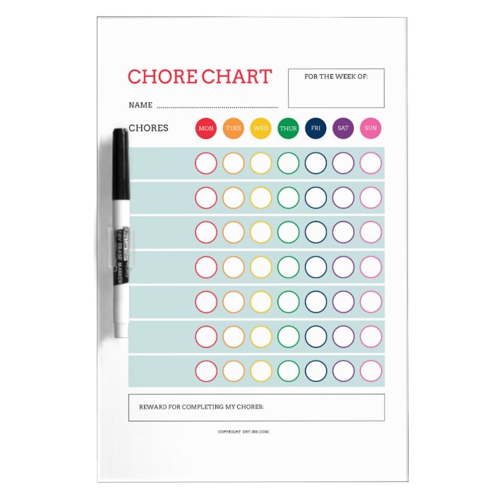 Chore Chart Dry Erase board | Zazzle.com