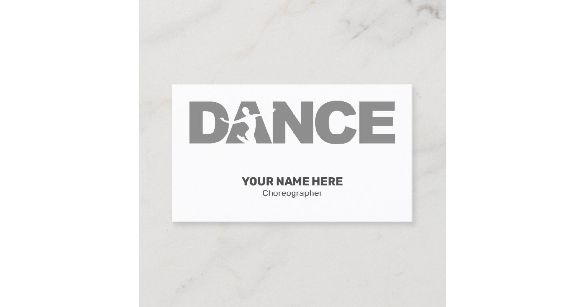 Choreographer Simple Professional Business Card | Zazzle