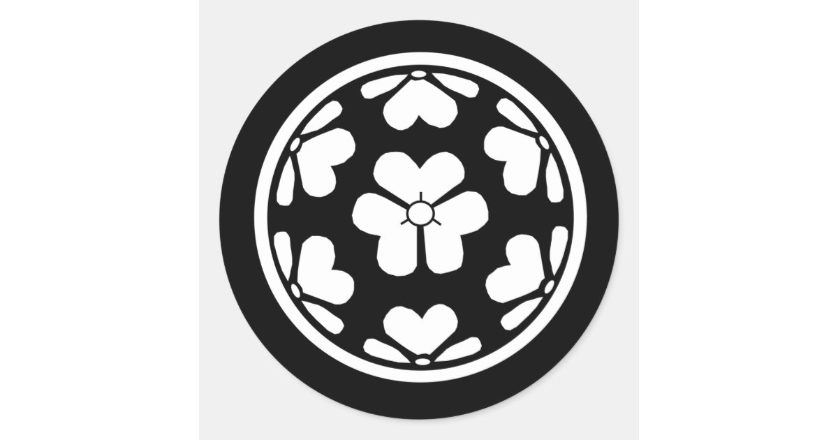 Chosokabe Mon Japanese Samurai Clan Classic Round Sticker | Zazzle