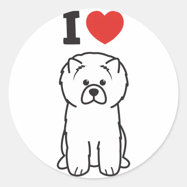 Chow Chow Dog Cartoon Classic Round Sticker | Zazzle