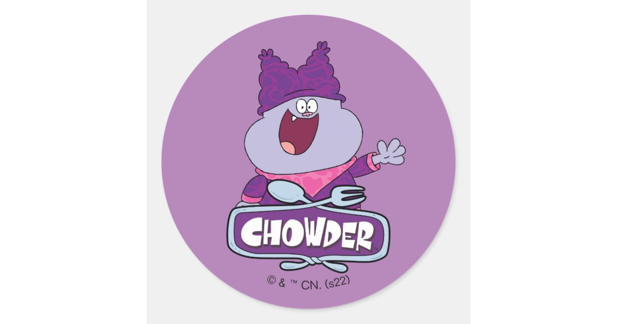 Chowder Waving Classic Round Sticker | Zazzle