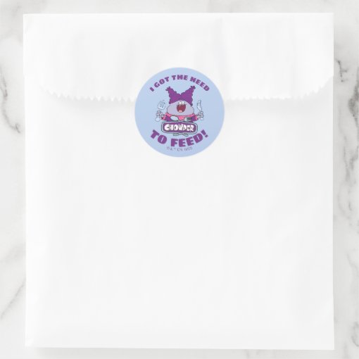 Chowder With Fork and Knife Classic Round Sticker | Zazzle