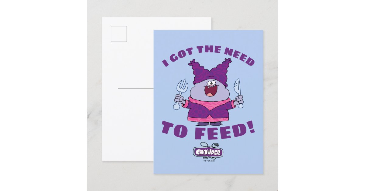 Chowder With Fork and Knife Postcard | Zazzle