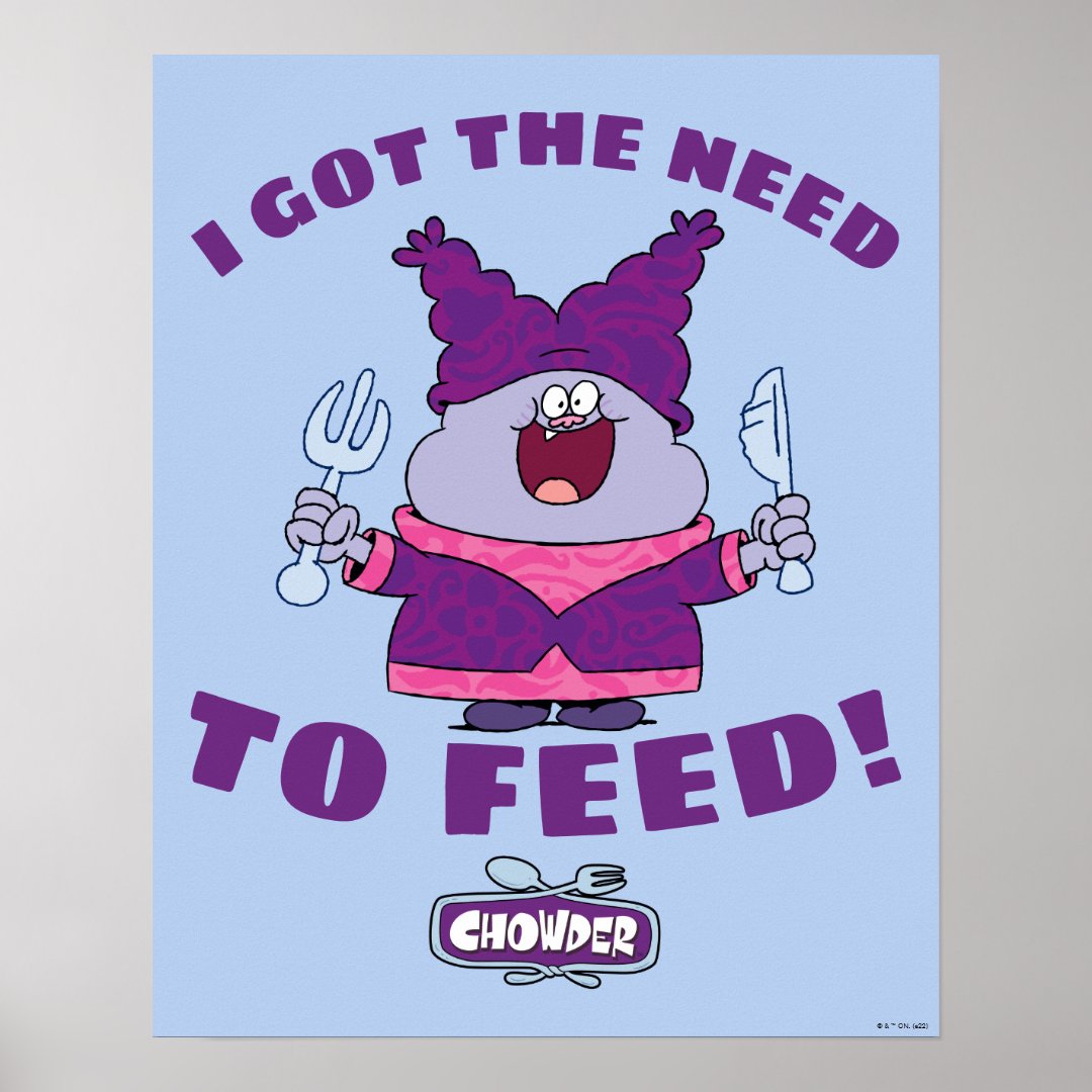 Chowder With Fork and Knife Poster | Zazzle