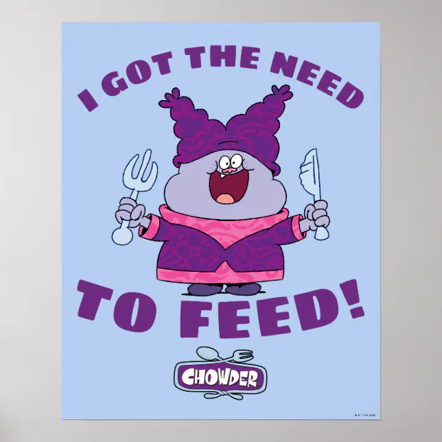Chowder With Fork and Knife Poster | Zazzle