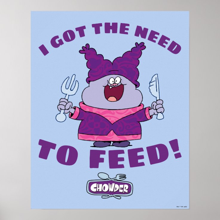 Chowder With Fork and Knife Poster | Zazzle