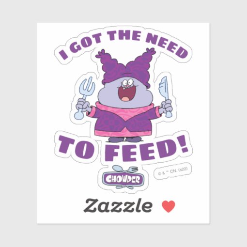 Chowder With Fork and Knife Sticker | Zazzle
