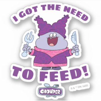 Chowder With Fork and Knife Sticker | Zazzle