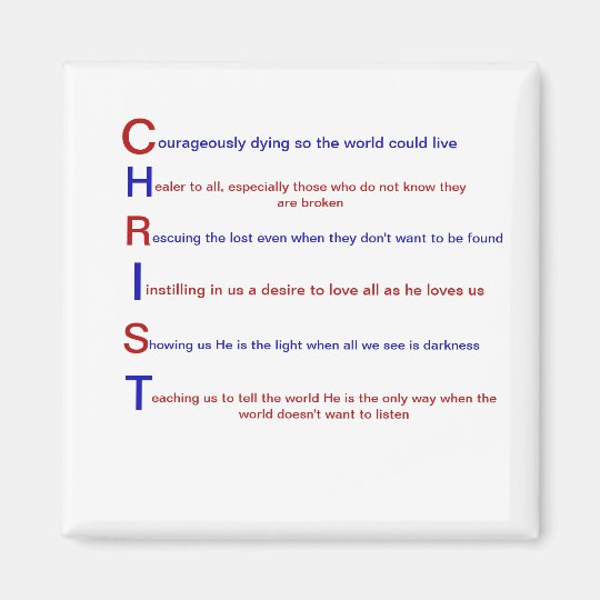 Christ acrostic poem magnet | Zazzle.com