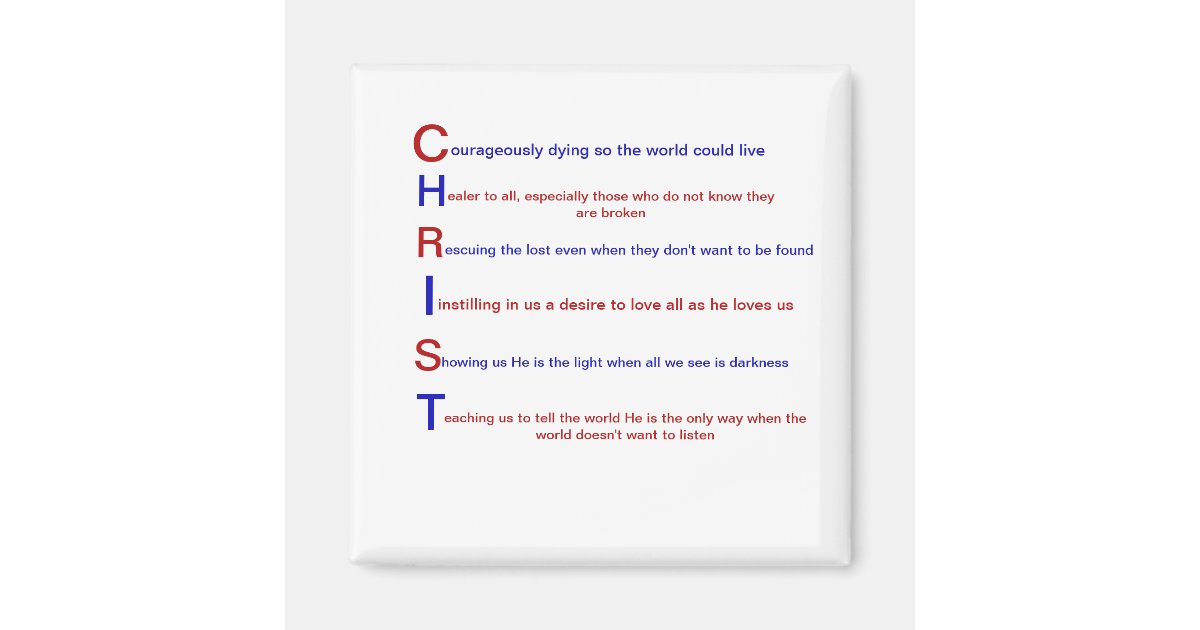 Christ acrostic poem magnet | Zazzle