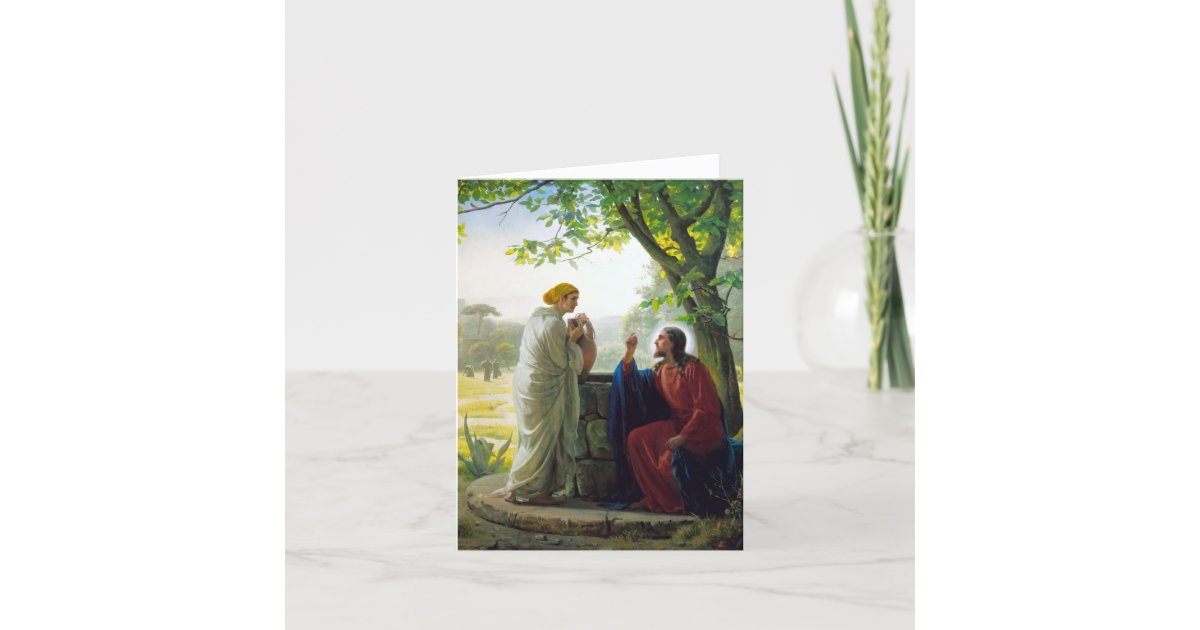 Christ and the Samaritan Woman by Carl Bloch Thank You Card | Zazzle