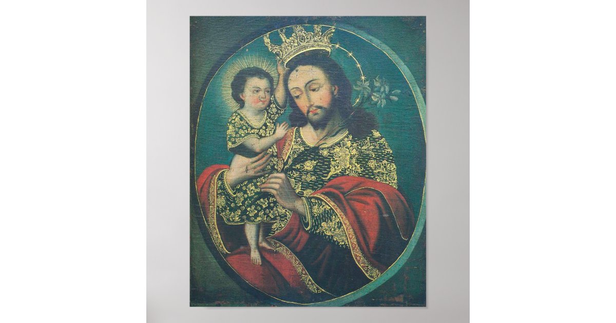 Christ Child Crowing St Joseph Poster | Zazzle