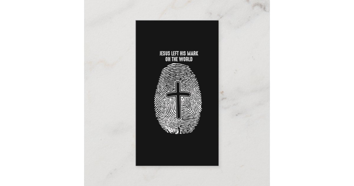 Christ Fingerprint Christian Jesus left his Mark Business Card | Zazzle