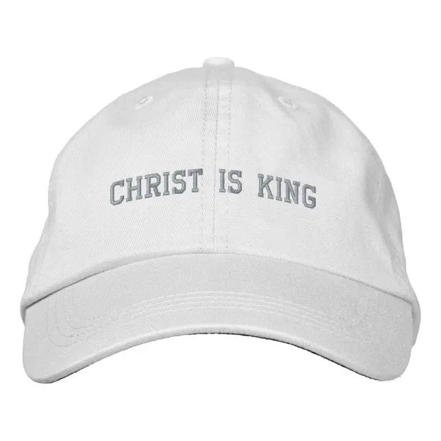 Christ Is King with cross Embroidered Baseball Cap | Zazzle