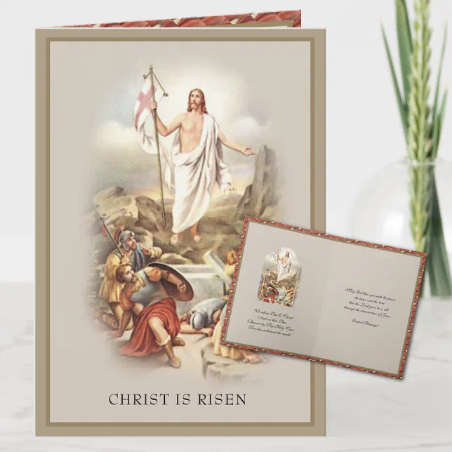 Christ is Risen Happy Easter Resurrection Holiday Card | Zazzle