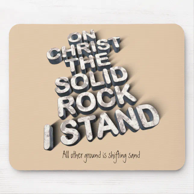 Christ solid rock christian bible quote typography mouse pad | Zazzle