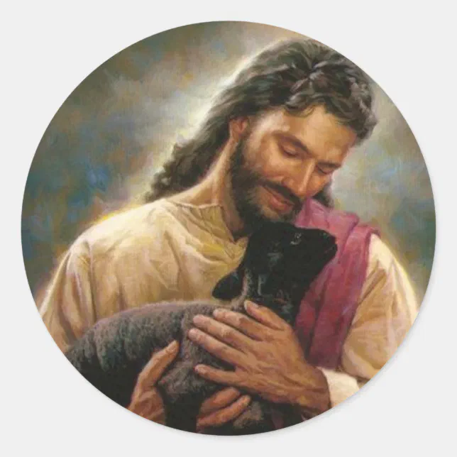 Christ The Good Shepherd Classic Round Sticker | Zazzle