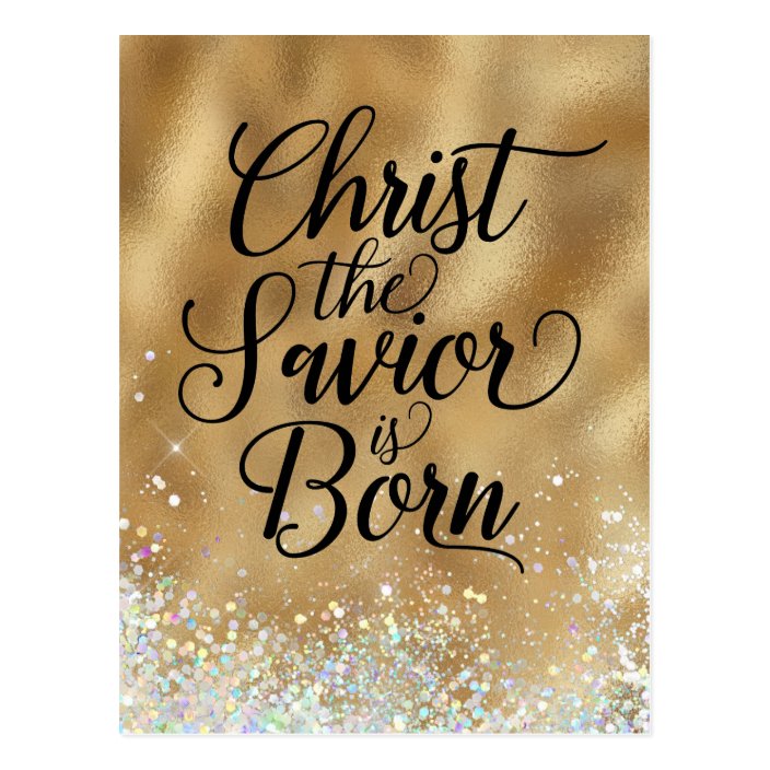Christ the Savior is born Christian Christmas Postcard | Zazzle.com