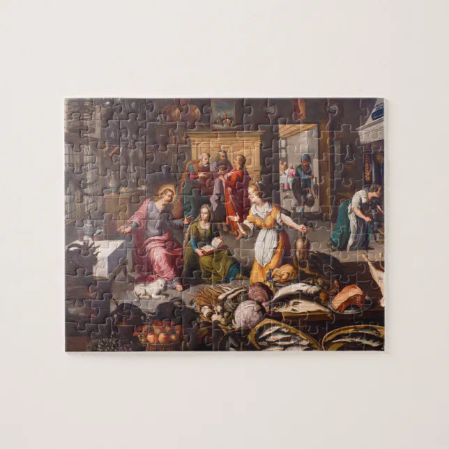 Christ with Martha and Mary by Joos Goemare Jigsaw Puzzle | Zazzle