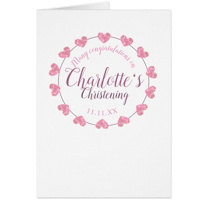 Christening baby girl congratulations card | Zazzle
