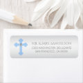 Christening / Baptism / Communion Blue Cross BOY Label | Zazzle