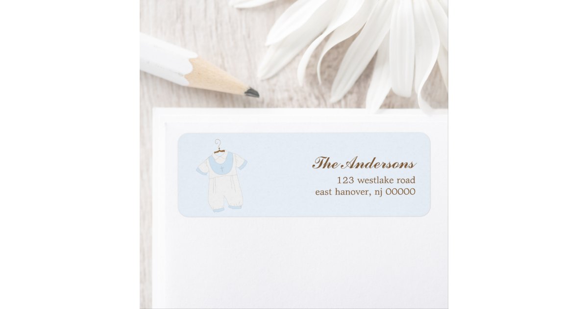 Christening Gown Baptism Labels | Zazzle