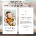 Christening Photo Keepsake Prayer Card | Zazzle