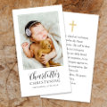 Christening Photo Keepsake Prayer Card | Zazzle