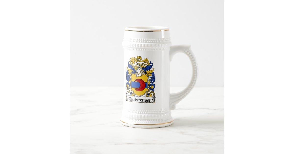 Christensen Family Crest Beer Stein | Zazzle
