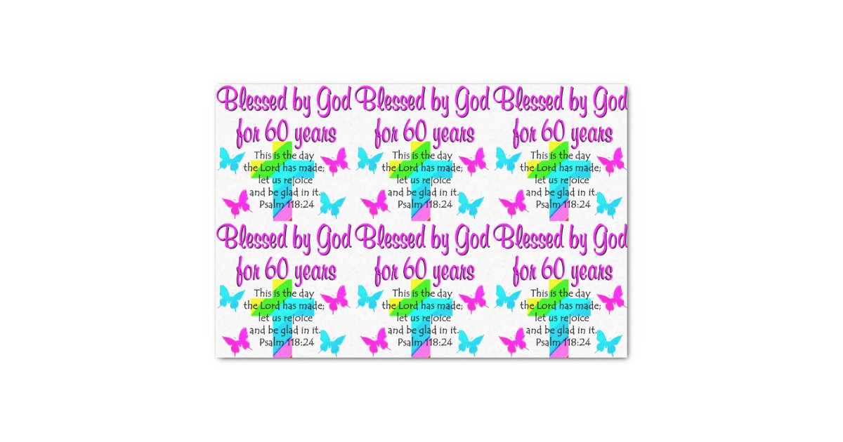 CHRISTIAN 60 YEAR OLD PRAYER TISSUE PAPER | Zazzle