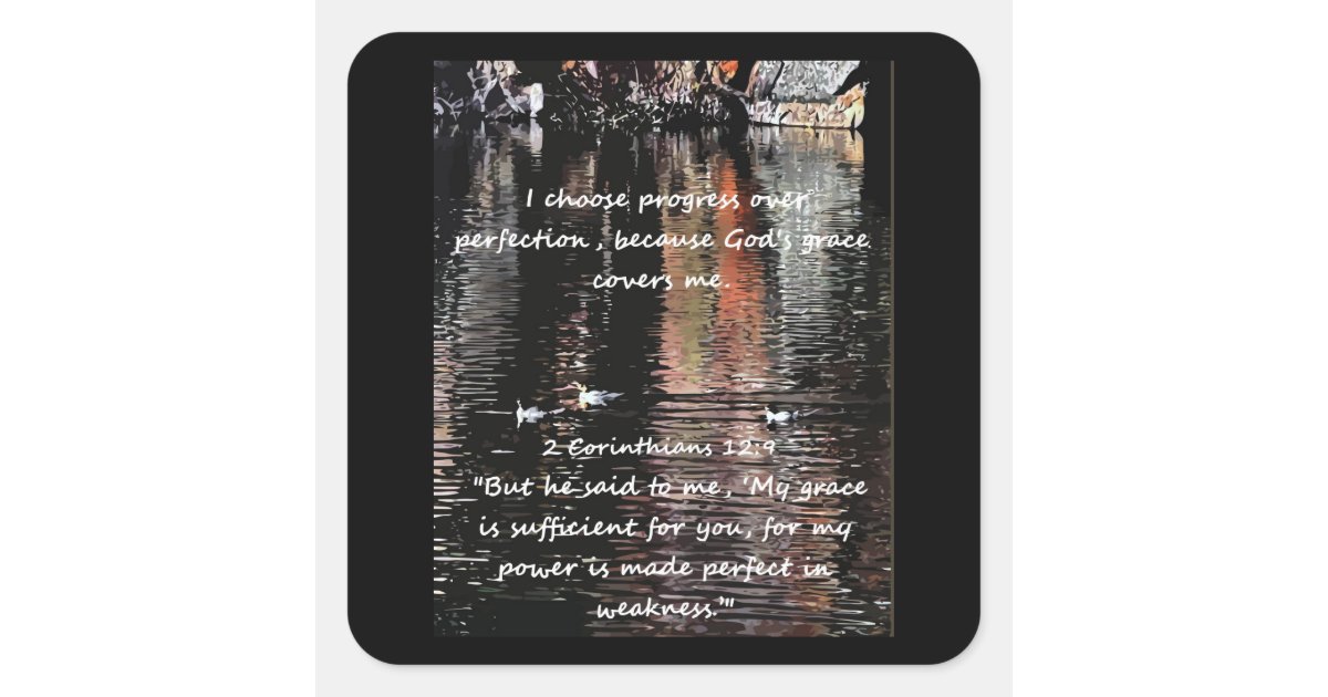 Christian Affirmation Quote & Corresponding Bible Square Sticker | Zazzle
