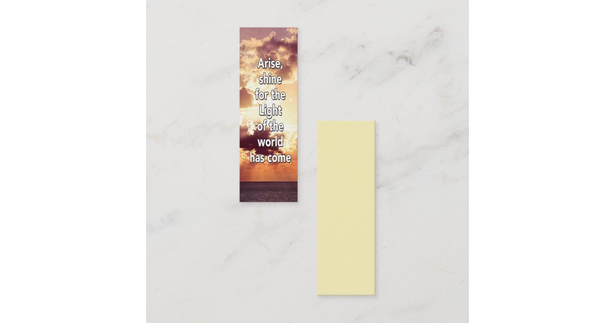 Christian ARISE, SHINE Mini Bookmark Calling Card | Zazzle