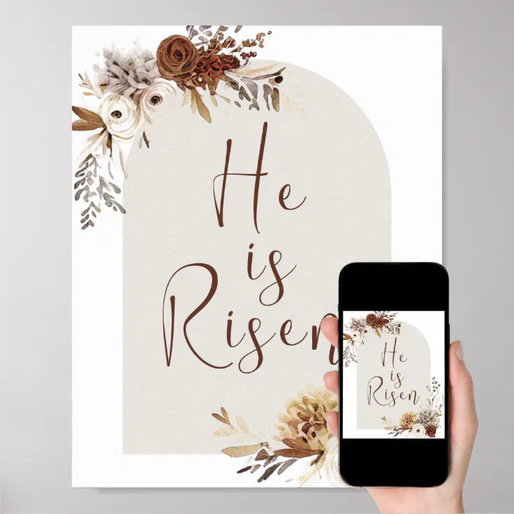 Christian Art Easter He is Risen Poster | Zazzle