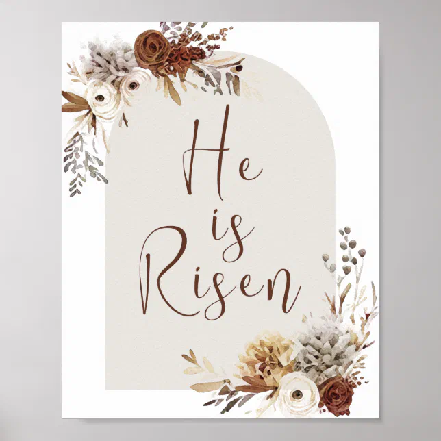 Christian Art Easter He is Risen Poster | Zazzle