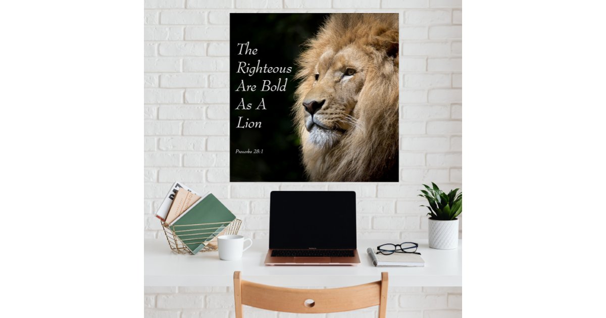 Christian Art, Lion, Proverbs 28-1 Photo Print | Zazzle